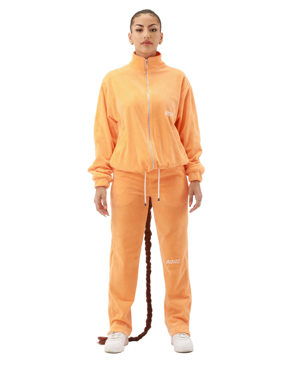 PEACH VELOUR TRACKSUIT SET – BOAZ Clothing